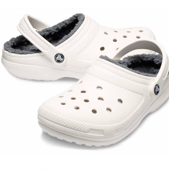 CROCS | Shoes | Mens White Fuzzy Crocs | Poshmark